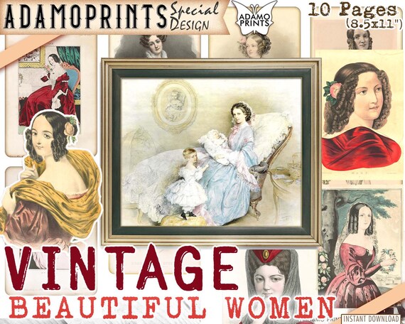 Vintage Beautiful Women Victorian Women Lithograph Ephemera - Etsy