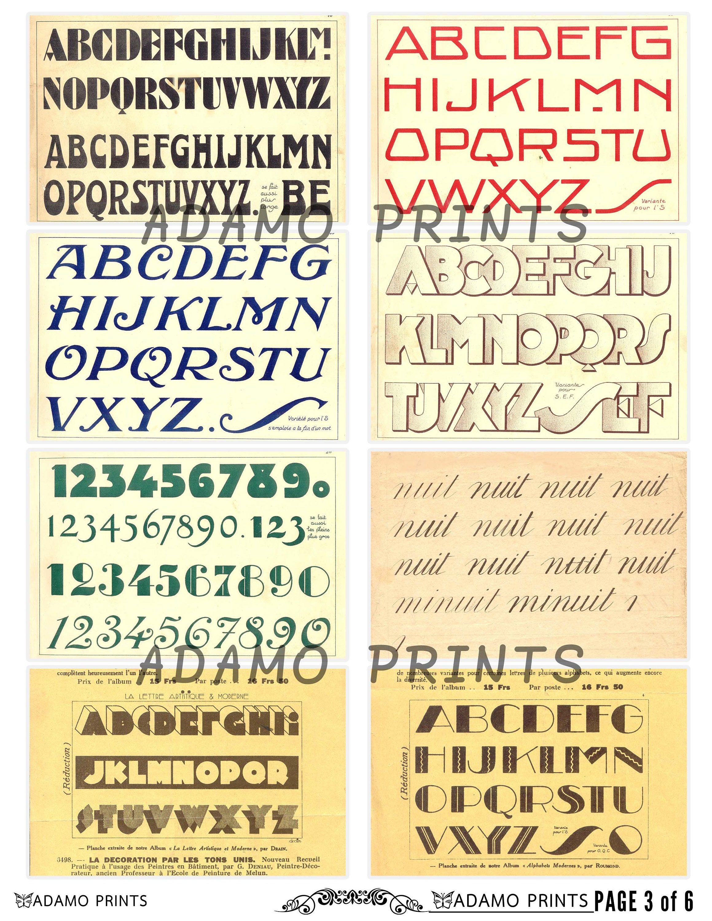 Decorative French Alphabet Set2 Alphabet Digital Rare Book | Etsy