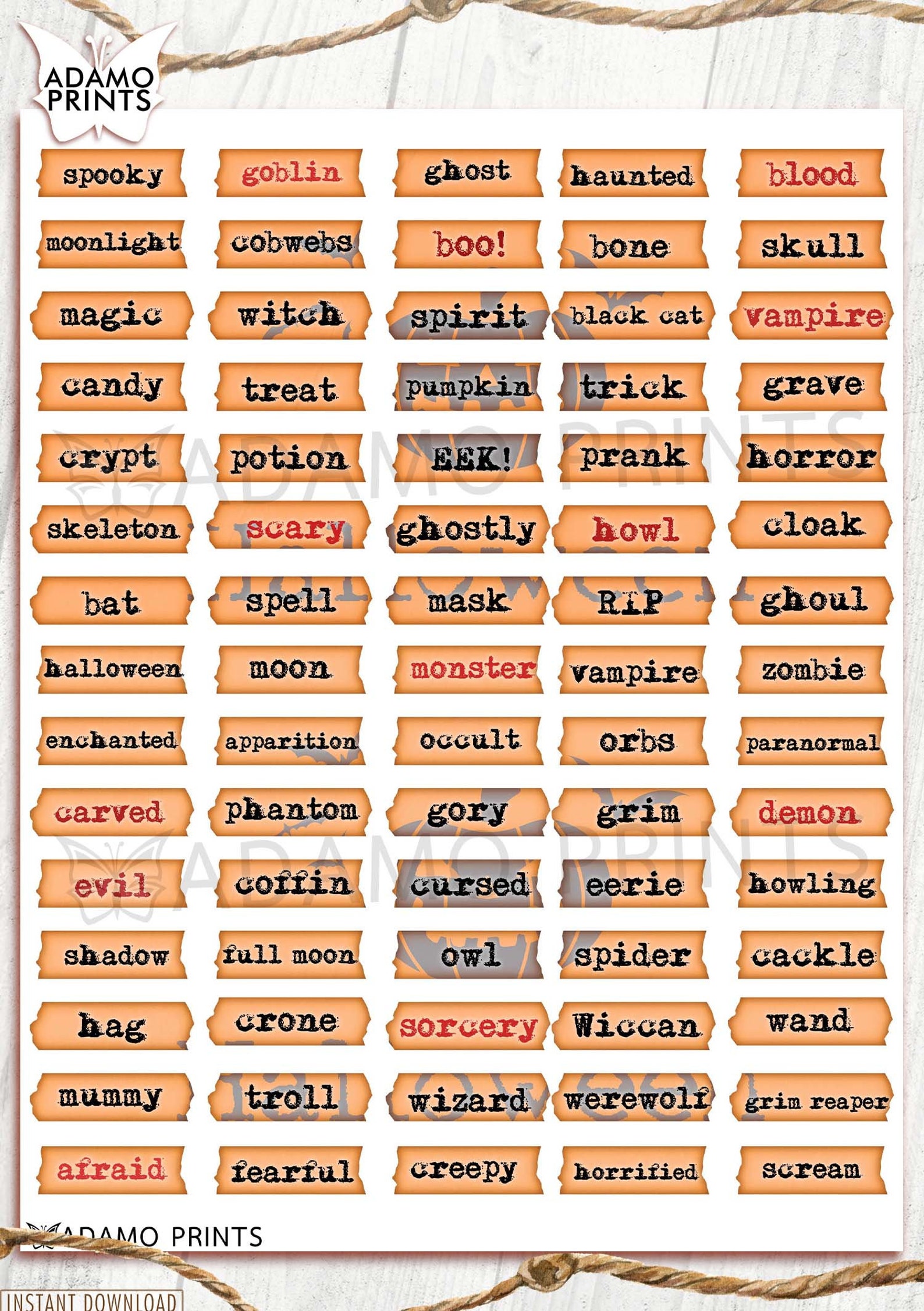 Halloween Phrases & Words, Junk Journaling Words, Journal Quotes, Junk ...