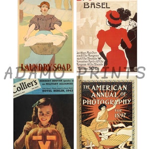 Aged Advertisement in Color, Vintage Images, Digital Collage, Old Ads ...