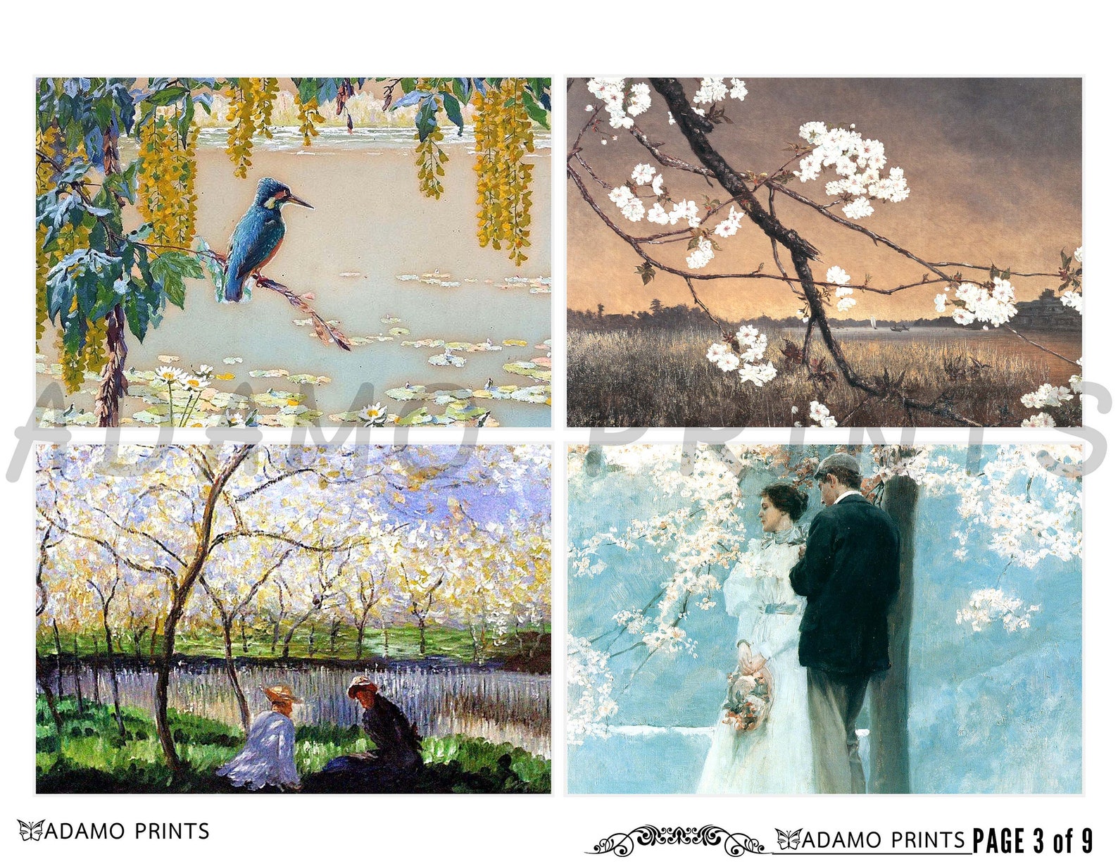 Springtime Digital Art Ephemera Classic Vintage Art Alter - Etsy