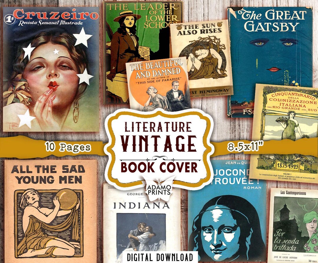 Vintage Literature Book Cover Prints: 18th-20th Century Ephemera ...