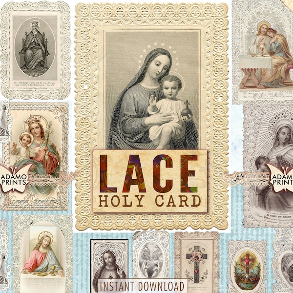 Lace Holy Card - Etsy