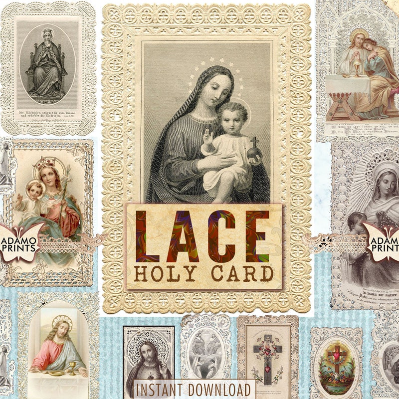 Lace Holy Card - Etsy