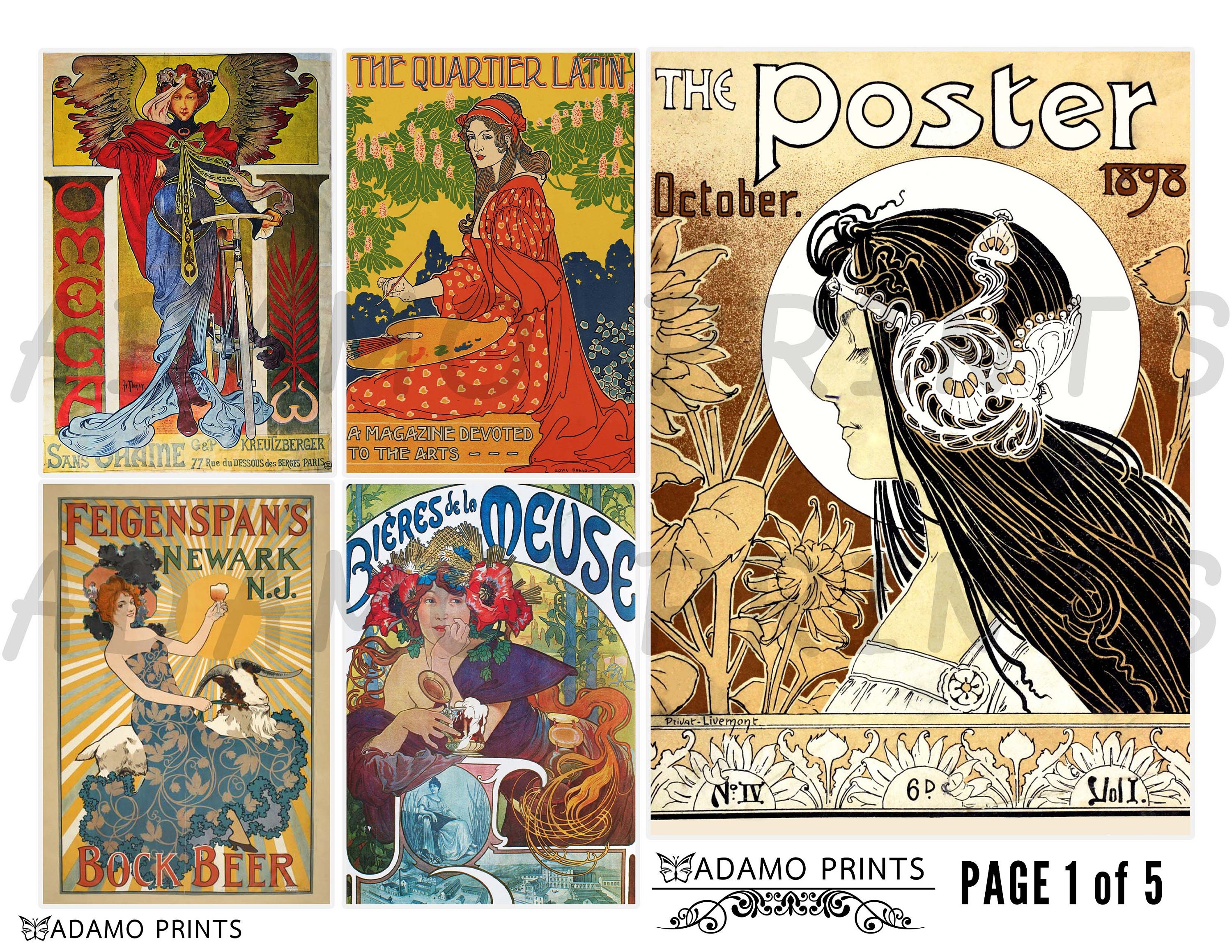 Vintage Women Poster, Vintage Images, Ephemera, Digital Collage, ATC ...