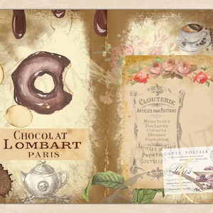 Coffee & Choco Journal Kit, Journal Page, Collage Sheets, Chocolate ...