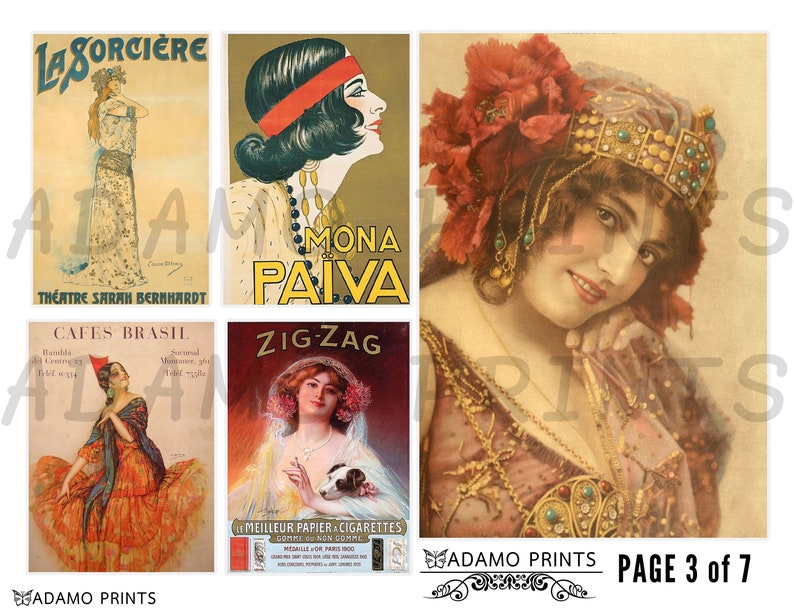 Boho Gypsy Women Digital Ephemera Classic Gypsy Vintage - Etsy