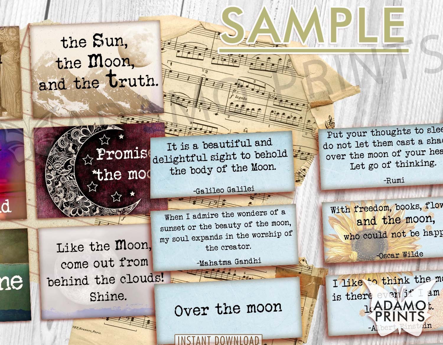 Moon Journal Words Junk Journaling Words Journal Prompts | Etsy