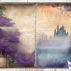 Basic Fairy Land Junk Journal Kit, Digital Paper Background for Journal ...