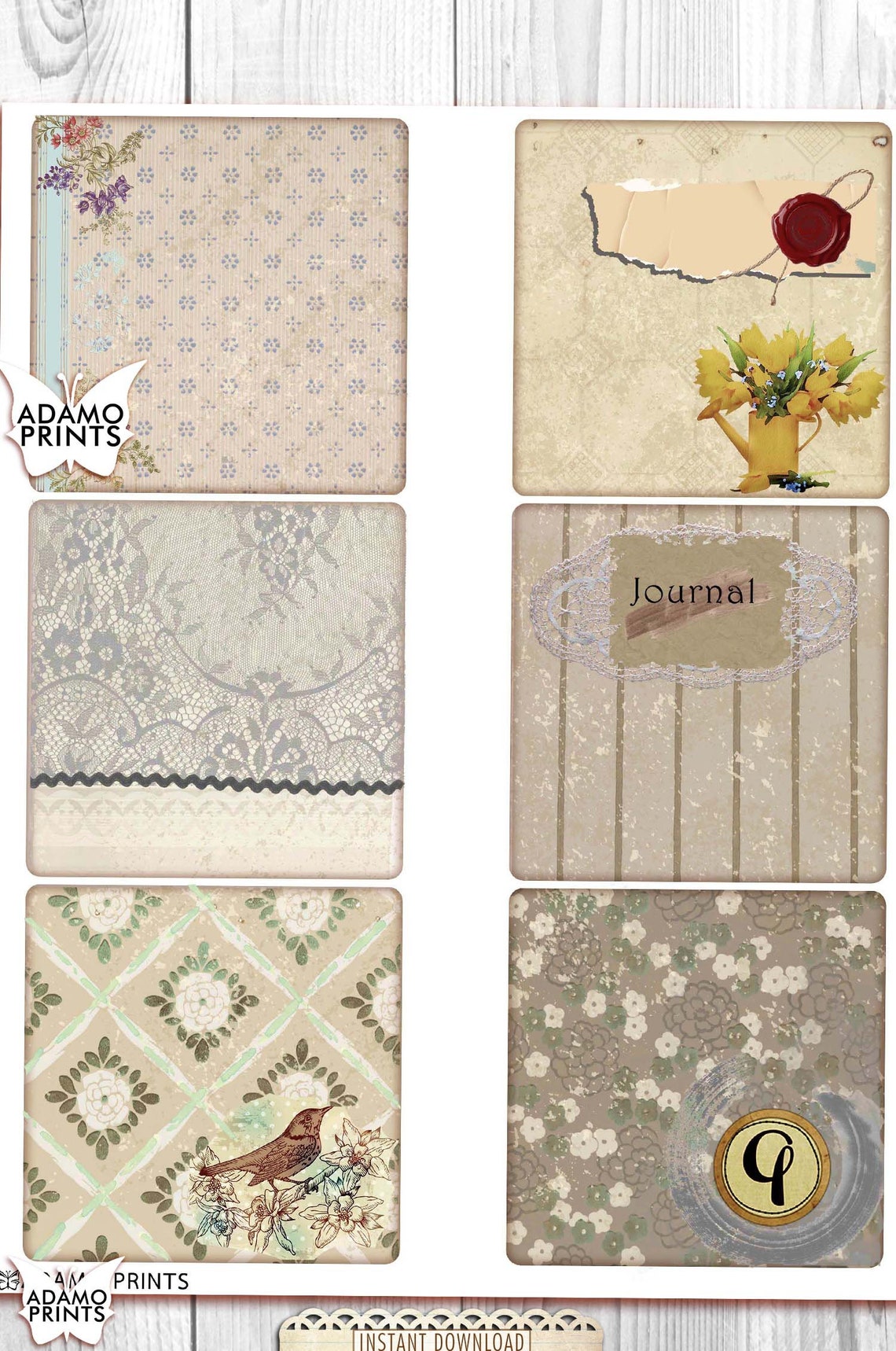 Shabby Antique Journal Card Vintage Tags Journal Kit - Etsy