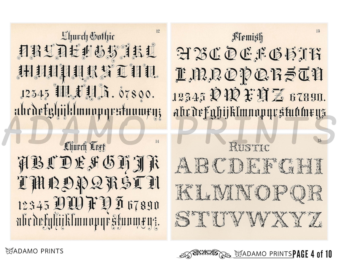 Antique Alphabet Alphabet Digital Rare Book Page Antique - Etsy