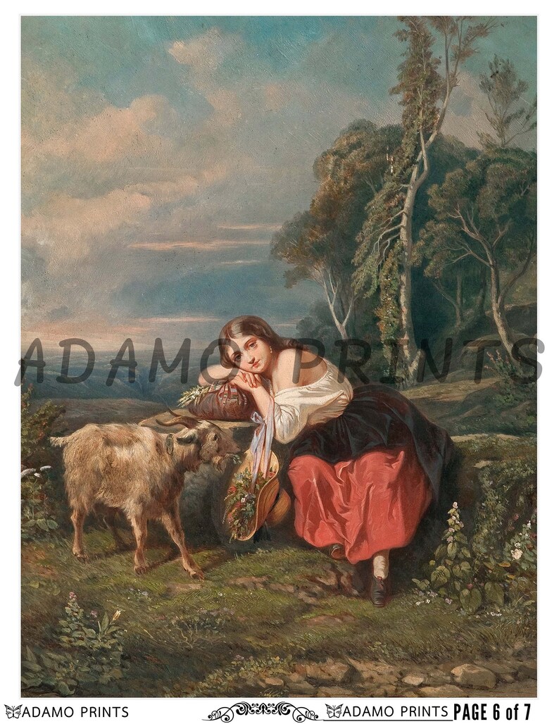 The Shepherd, Victorian Digital Art, Ephemera Art, Collage Sheet ...