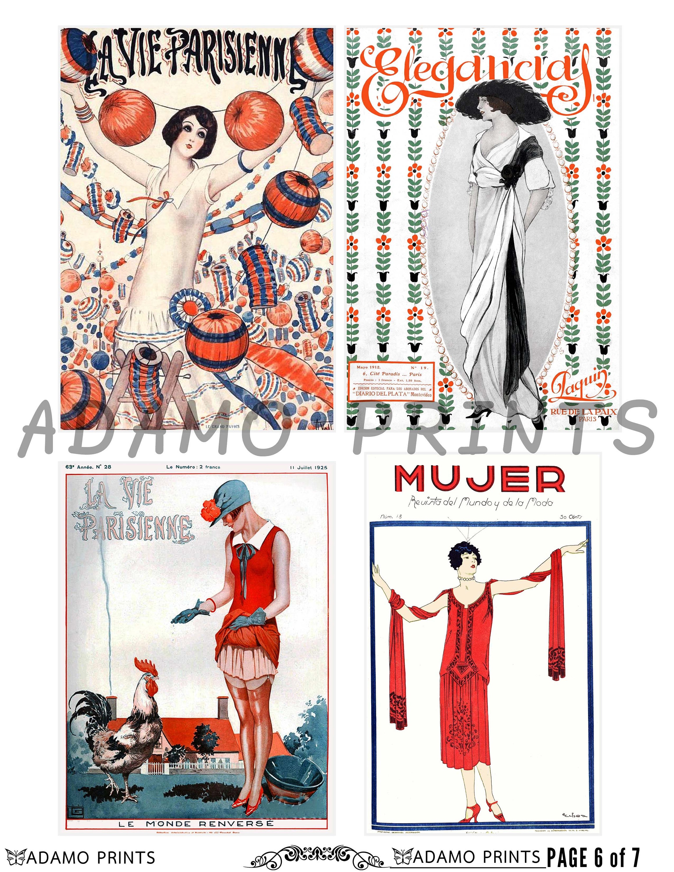 Old Fashion Magazine Cover Magazine Digital Vintage Art - Etsy