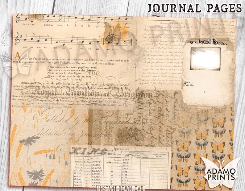 Layered Collage Journal Kit Journal Page Journaling Collage - Etsy