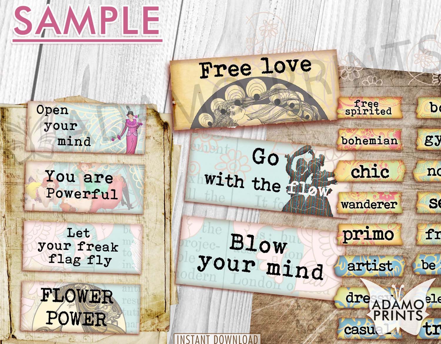 Bohemian Phrases & Words Boho Gypsy Hippie Journal Words - Etsy