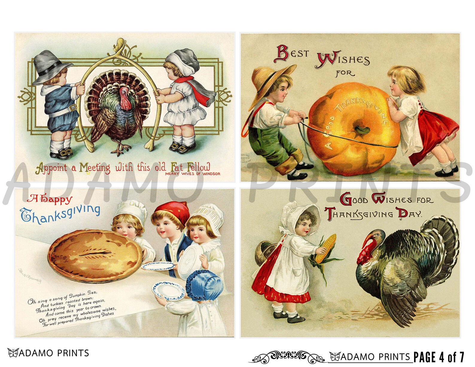 Thanksgiving Digital, Digital Vintage Art, December, Printable Card ...