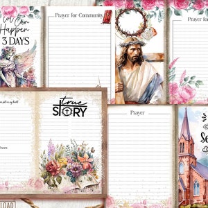 Devotional Prayer Journal Kit God Faith Journal Jesus Collage Sheets ...