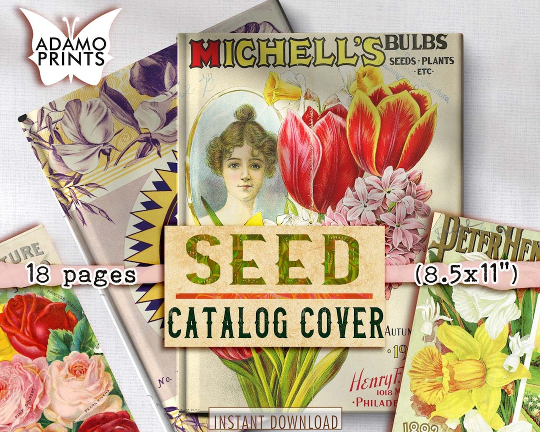 Vintage Floral Seed Catalog Cover: Digital Ephemera - Etsy
