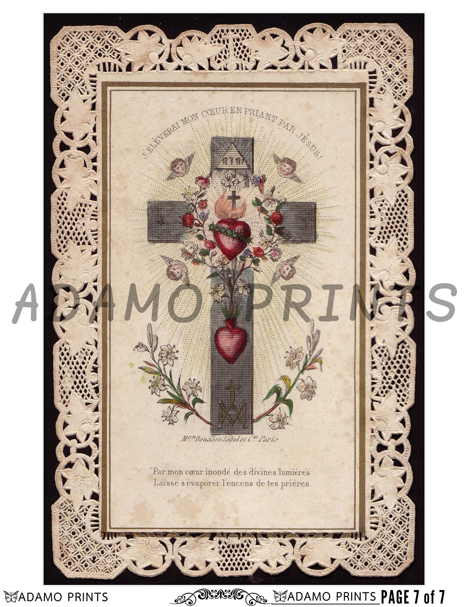 Lace Holy Card Prayer Card Digital Ephemera Classics | Etsy UK