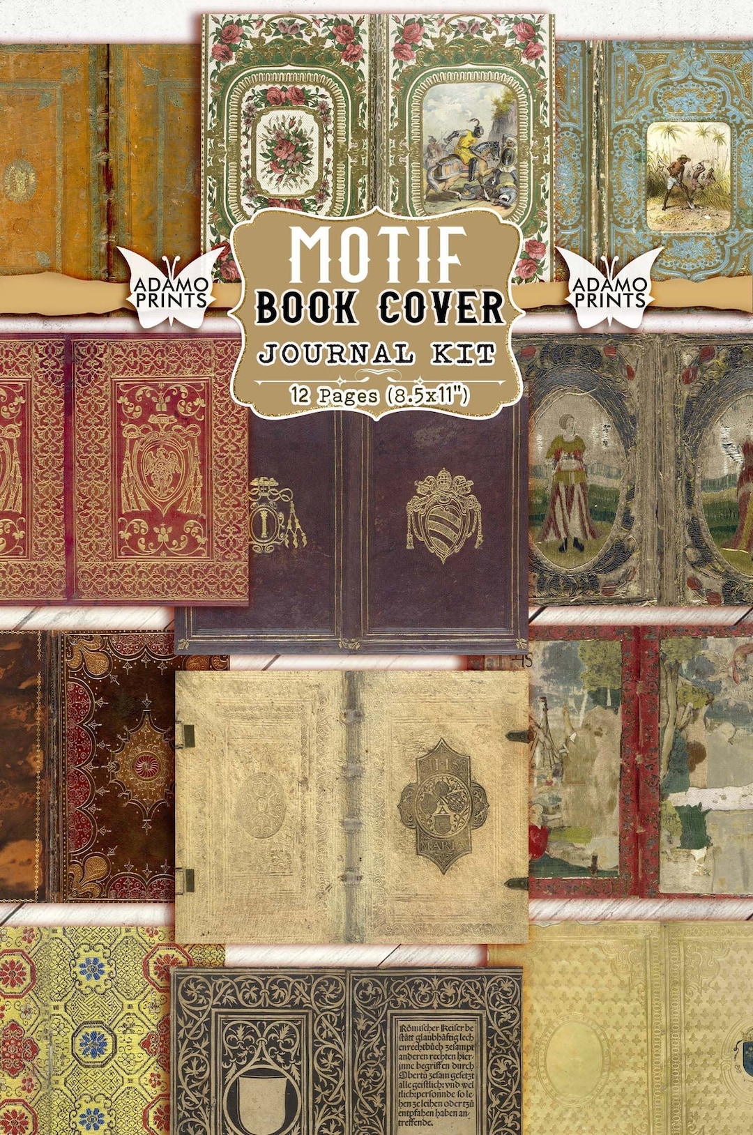 Motif Book Cover Journal Kit, Vintage Bookbinding, Ephemera Classics ...