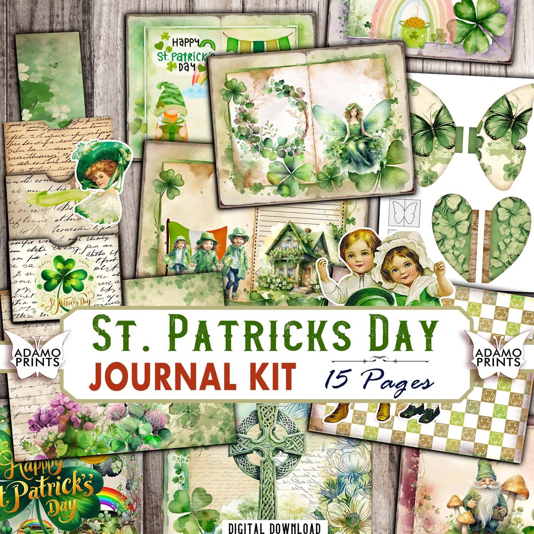 St. Patrick's Day Celebrate Journal Kit, Journal Page, Collage Sheets ...