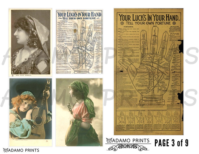 Gypsy History Boho Vintage Style Ephemera Classic Ephemera - Etsy