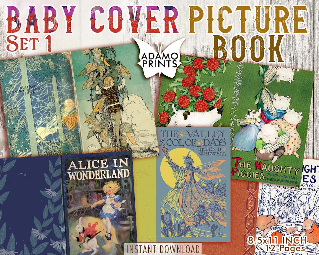 Baby Cover Picture Book Set1, Vintage Book Cover, Ephemera Classics ...