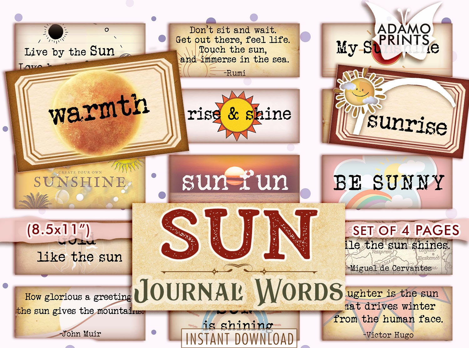 Sun Journal Words Junk Journaling Words Journal Prompts - Etsy