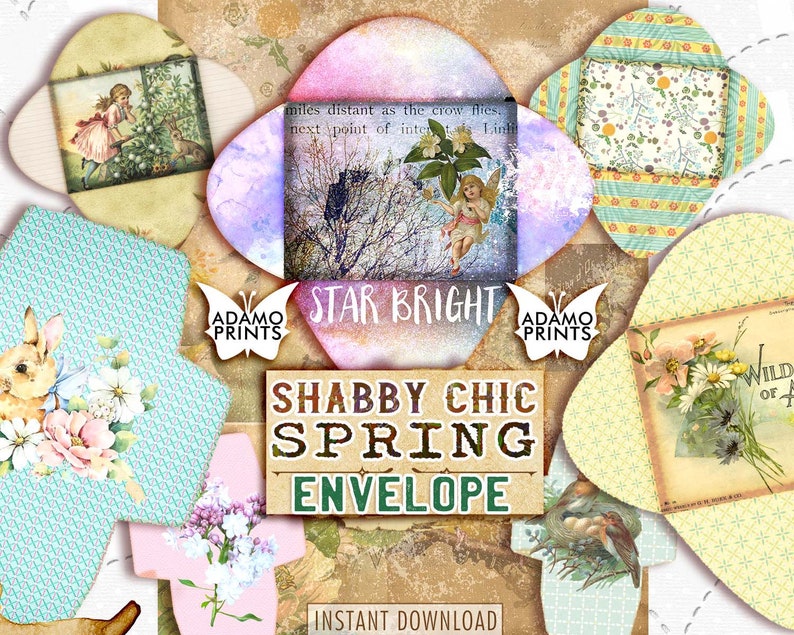 Shabby Chic Spring Envelope Junk Journal Kit Nature | Etsy