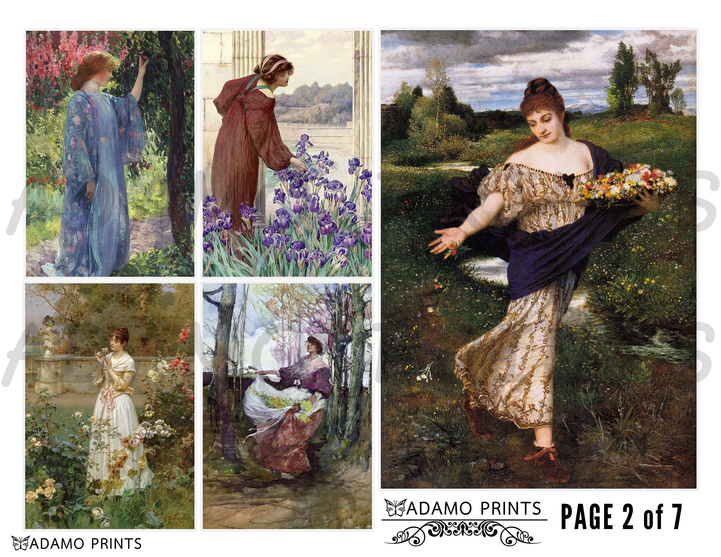 Flower Scent Women Digital Ephemera Classic Women Journal - Etsy