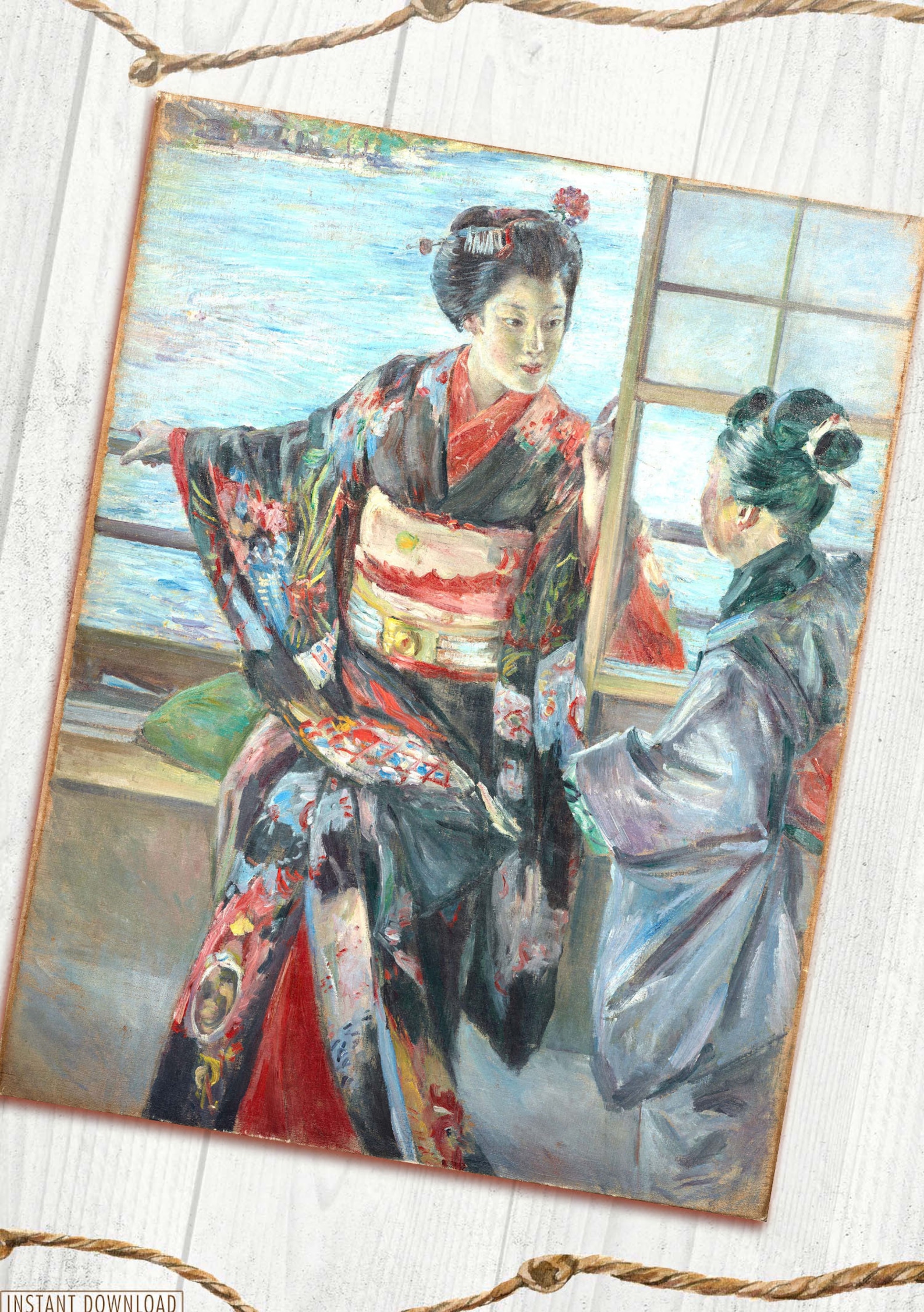 Vintage Japanese Women Poster Digital Images Women Art - Etsy