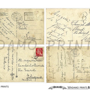 Vintage Writing Postcard Set2, Old Postage Digital, Printable Postcards ...