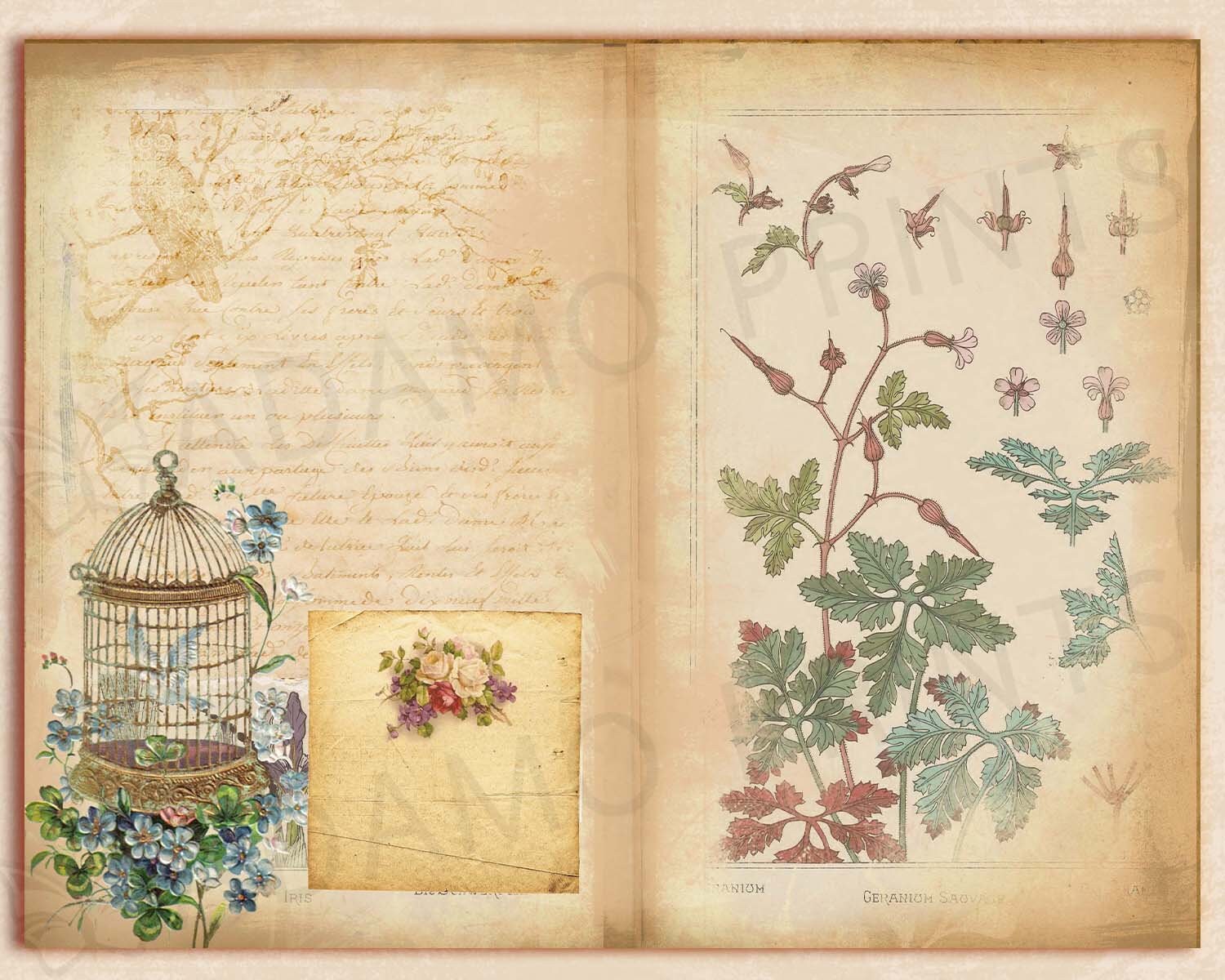Motif Shabby Journal Kit Journal Page Collage Sheets - Etsy