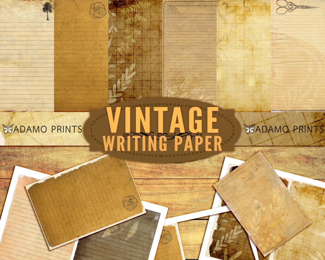 Vintage Writing Paper, Lined & Blank Journal Pages, Junk Journal ...