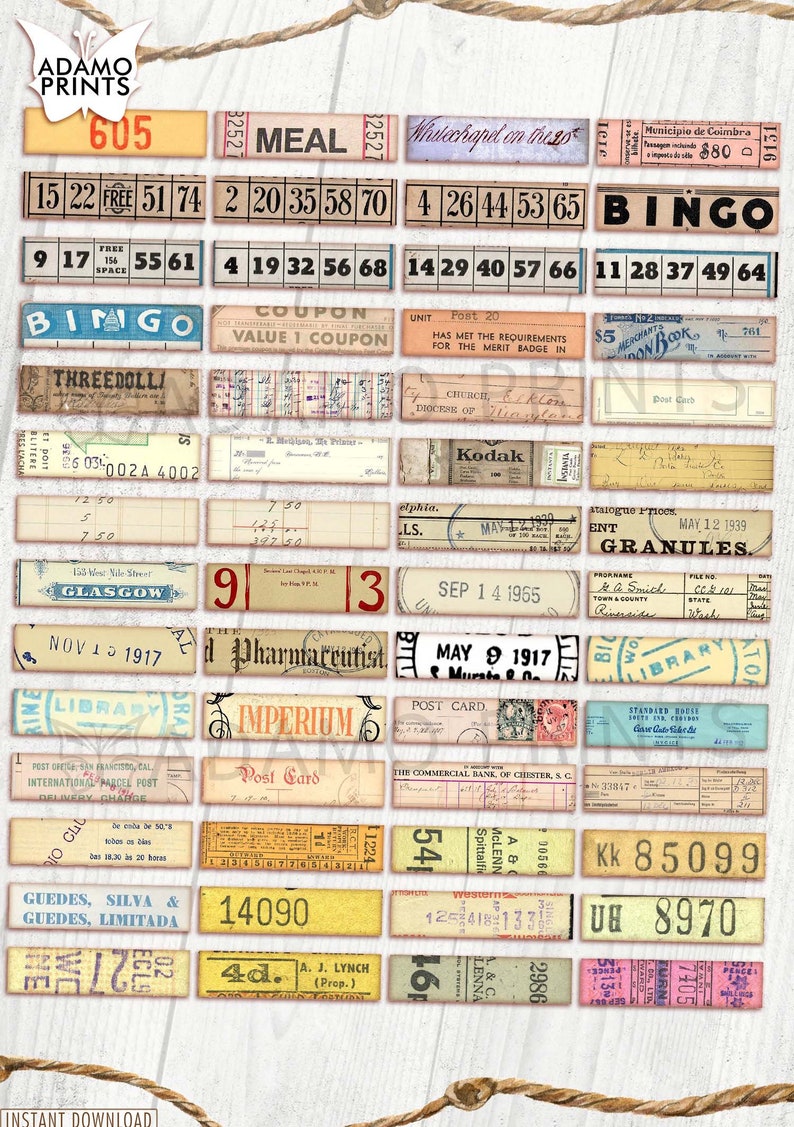 Vintage Mini Number Label Kit Ephemera Number Junk - Etsy