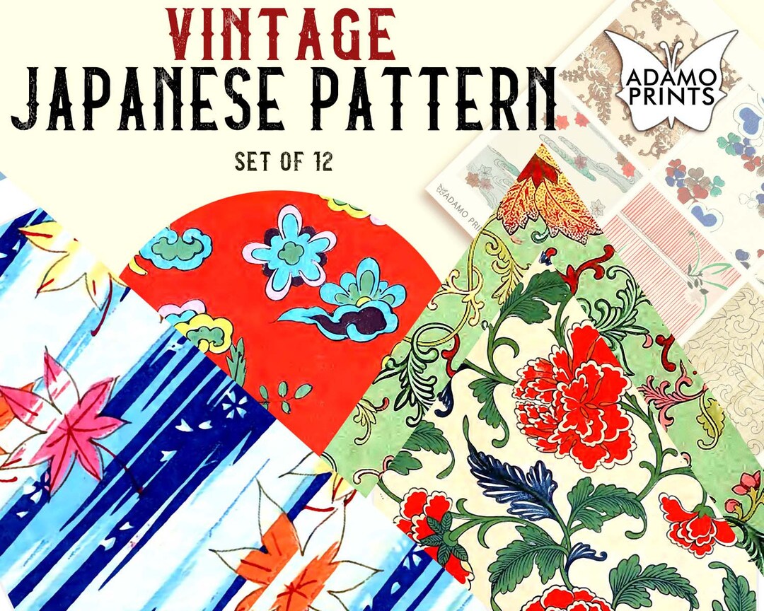 Vintage Japanese Pattern, Wallpaper Digital, Digital Paper, Flower ...