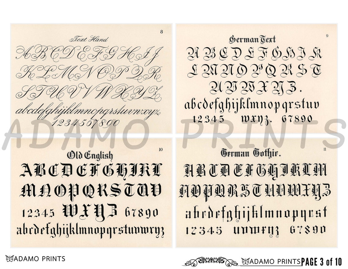 Antique Alphabet Alphabet Digital Rare Book Page Antique - Etsy