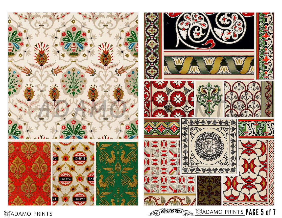 Antique Middle Age Pattern, Antique Wallpaper Digital, Ephemera ...