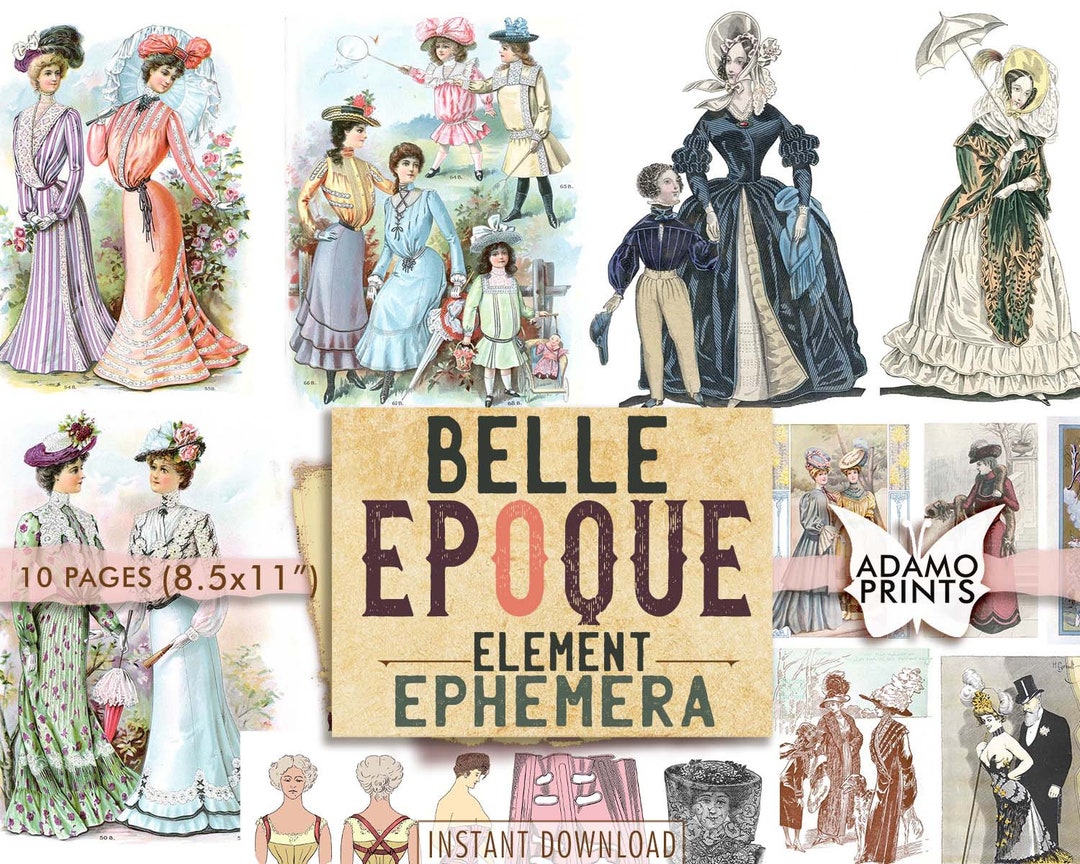 Elementos de la Belle Époque, francés, dama de la moda eduardiana ...