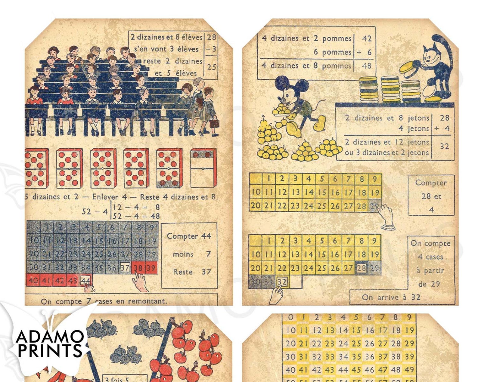 French Counting Number Set2 Journal Cards Flash Cards | Etsy