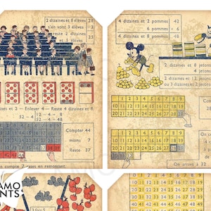 French Counting Number Set2, Journal Cards, Flash Cards, Digital Images ...