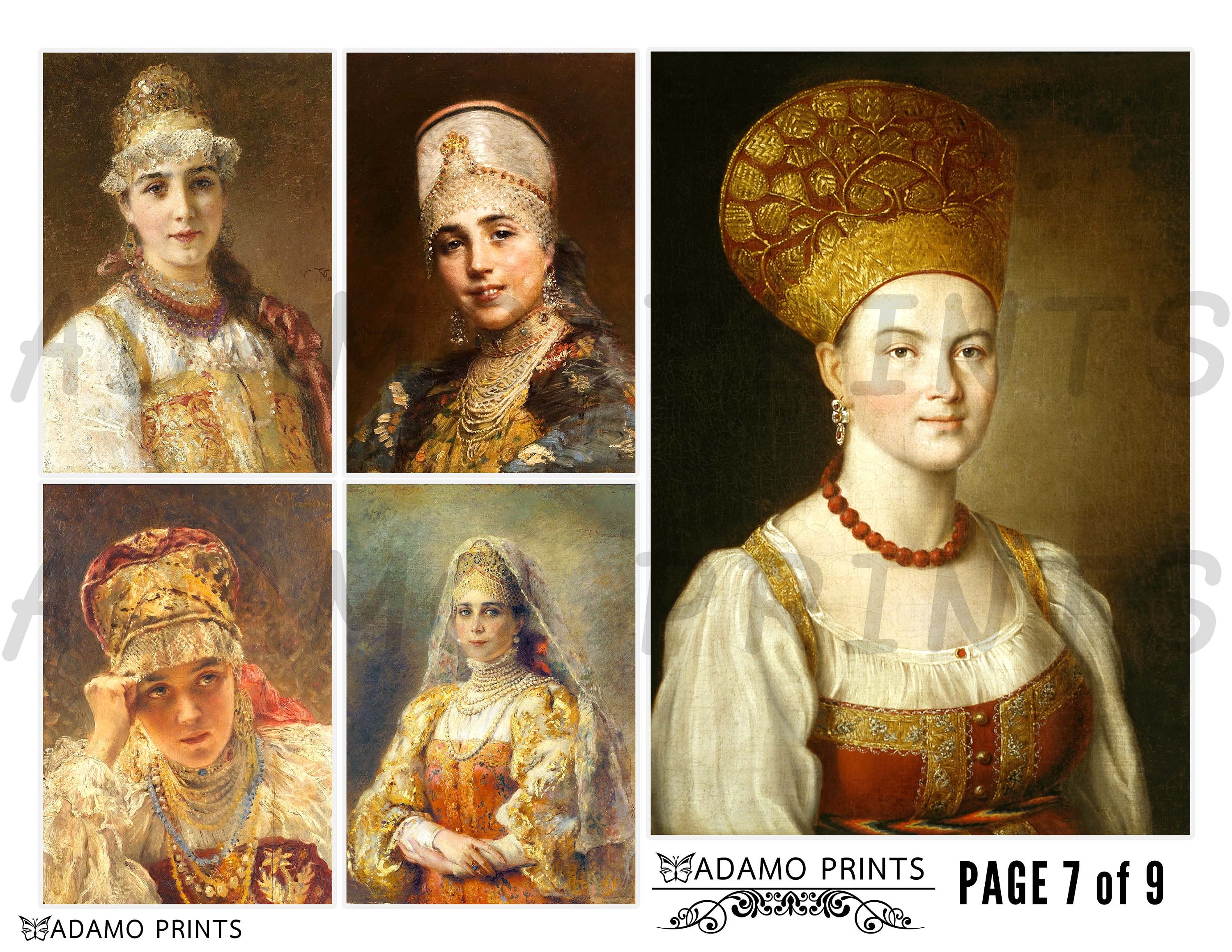 Russian Beauty, Victorian Women, Ephemera Classic, Junk Journal Kit ...