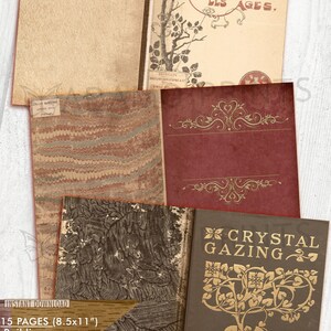 Vintage Book Cover Journal Kit, Tags, Tab, Journal Note Card, Journal ...