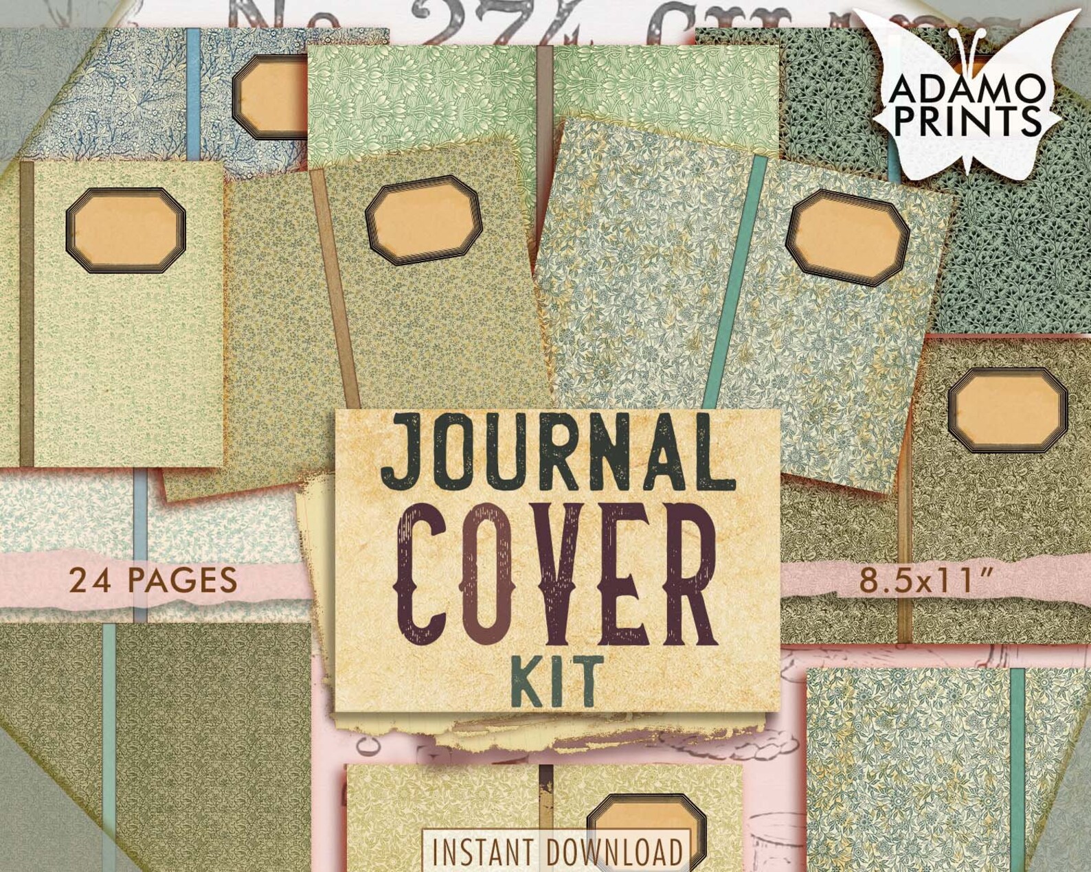 Journal Cover Kit Grunge Green Junk Journal Kit Vintage - Etsy
