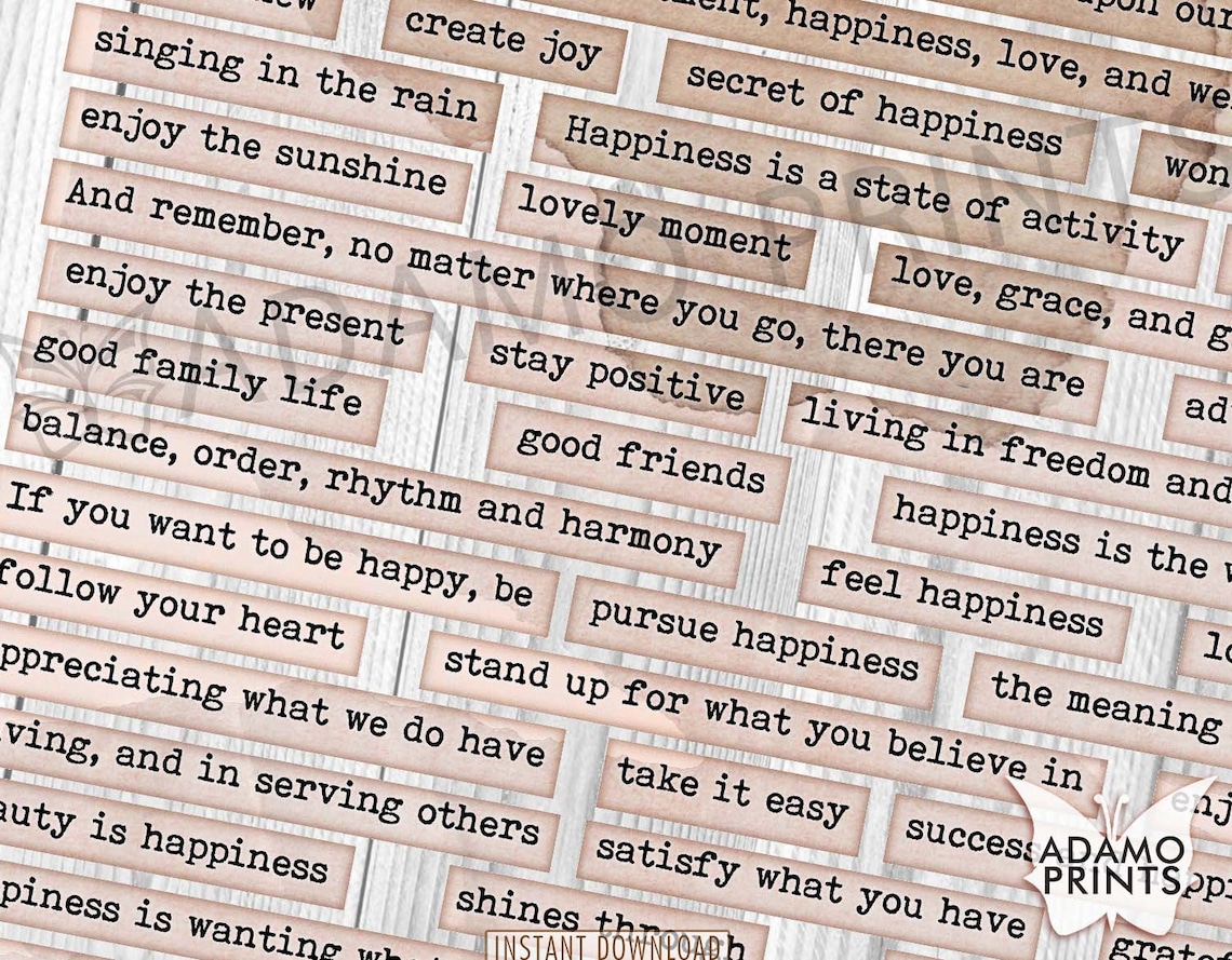 Brighten Your Day Phrases Motivation Words Junk Journaling | Etsy