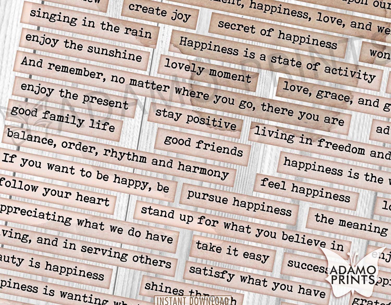 Brighten Your Day Phrases, Motivation Words, Junk Journaling Word ...