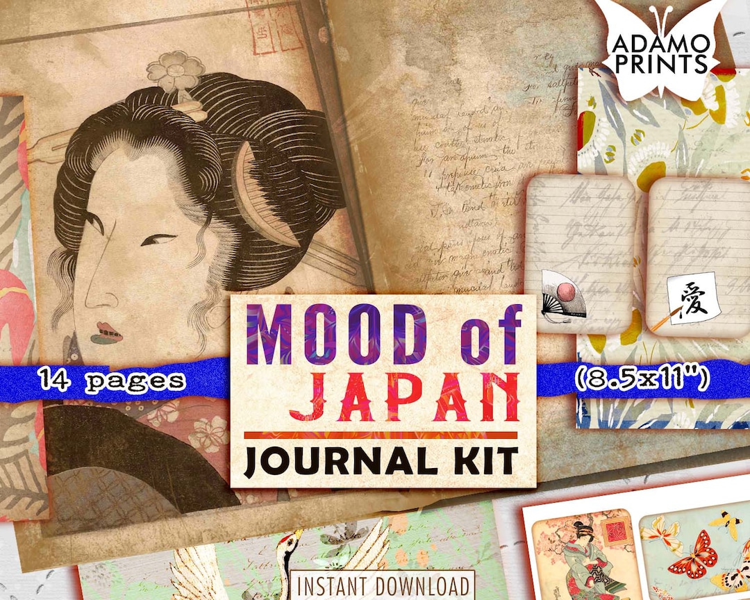 Mood of Japan Journal Kit, Japanese Journal Page, Asian Journal Pack ...