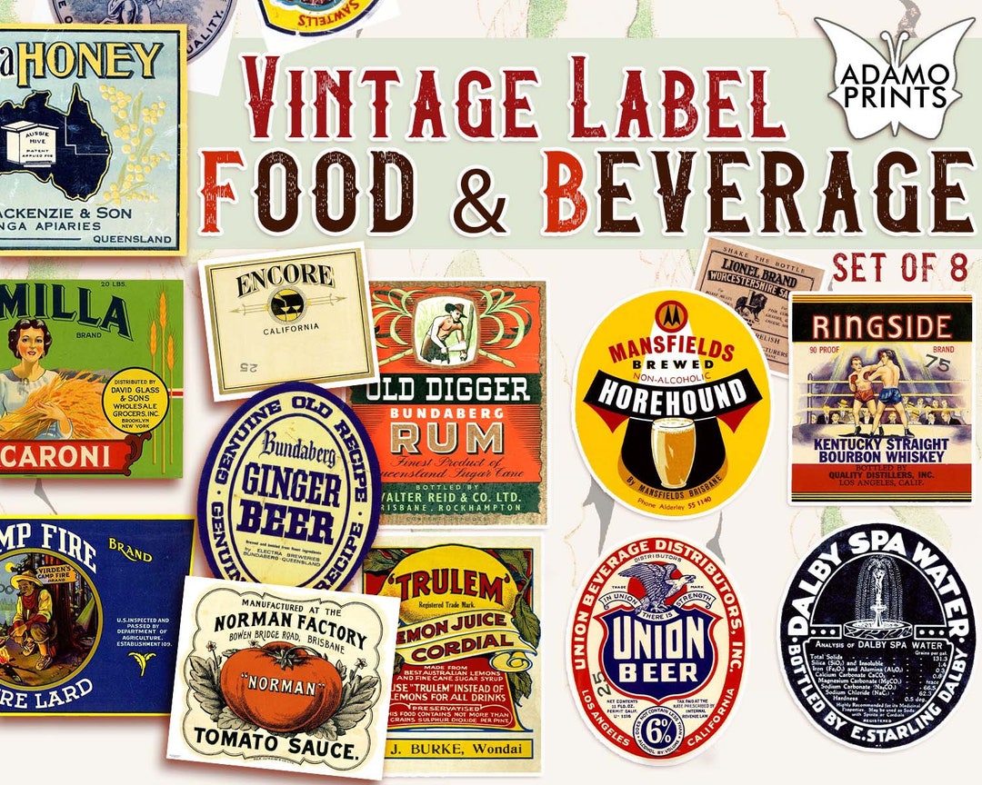 Vintage Label, Vintage Crate Label, Digital Labels, Collage Sheet, Junk ...