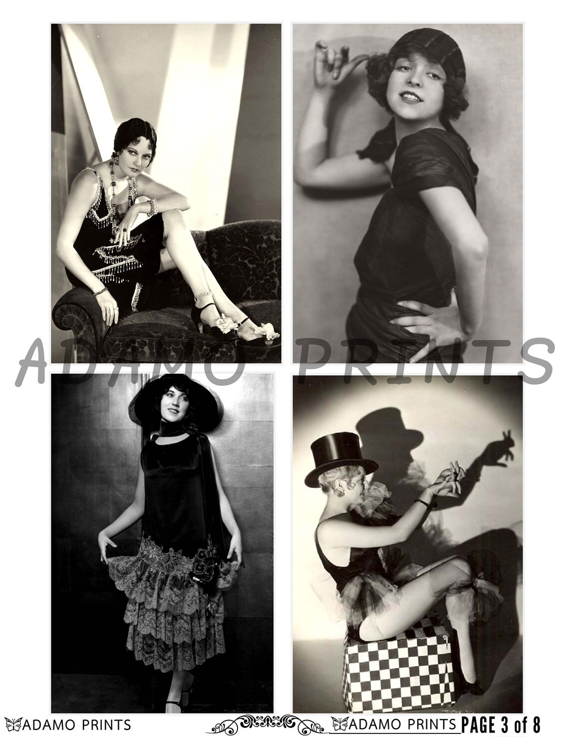 Flappers Black and White Vintage Photo Ephemera Classic - Etsy