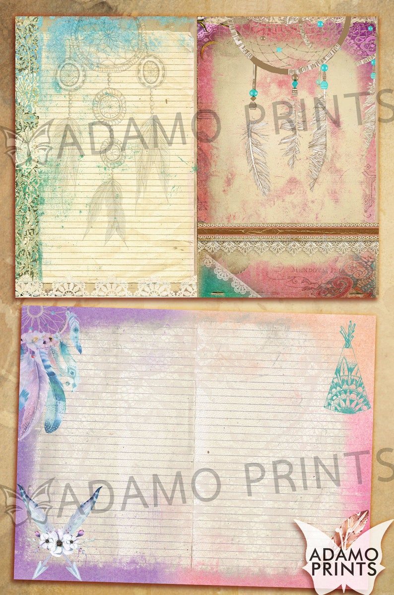 Gypsy Boho Junk Journal Kit, Printable Collage Pages (digital Download ...